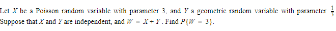 Solved Let X be a Poisson random variable with parameter 3, | Chegg.com