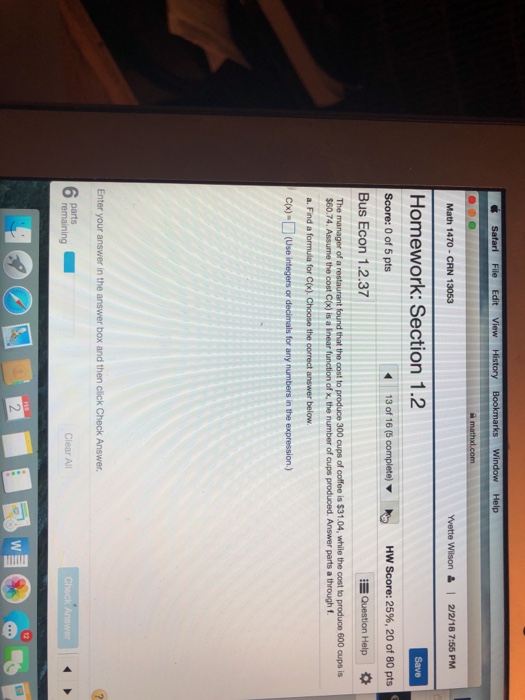 Solved Homework Section 1 2 Score 0 Of 5 Pts Bus Econ