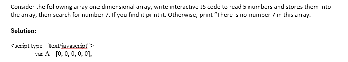 Solved Consider the following array one dimensional array, | Chegg.com