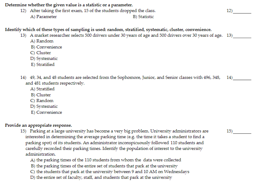 Solved Determine whether the given value is a statistic or a | Chegg.com
