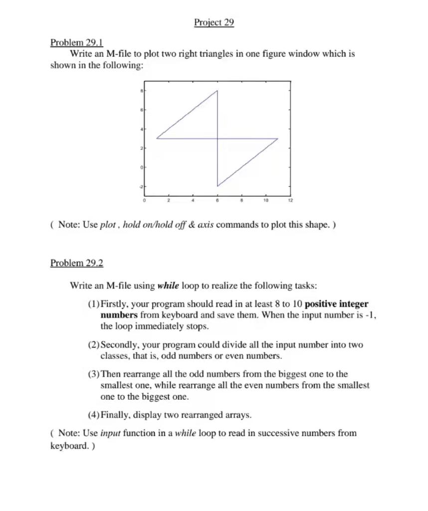 Solved Project 29 Problem 29.1 Write an M-file to plot two | Chegg.com