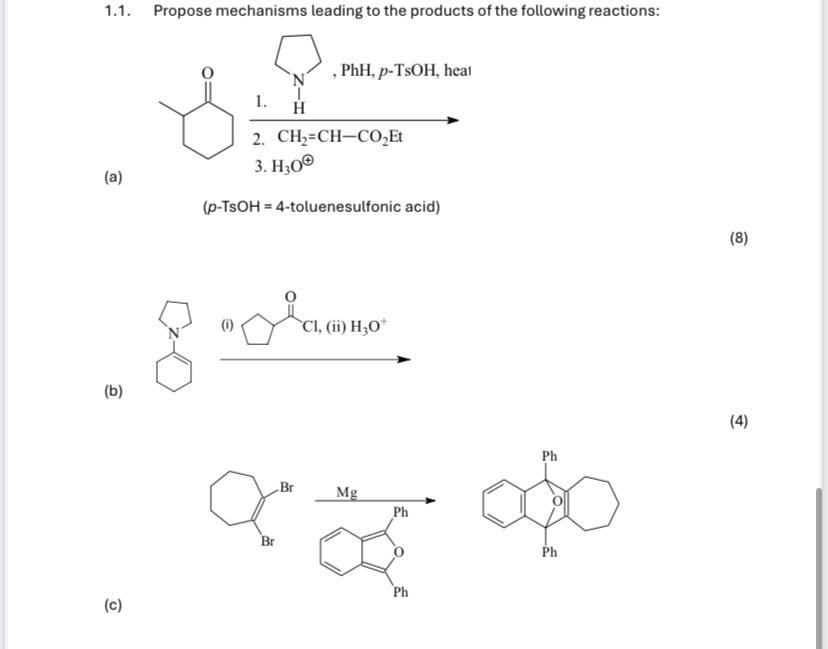 1.1. ﻿Propose mechanisms leading to the products of | Chegg.com
