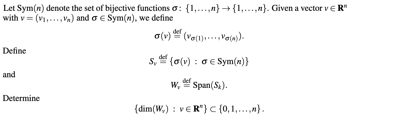 Solved Let Sym(n) denote the set of bijective functions o: | Chegg.com