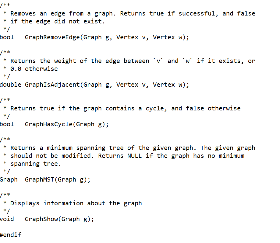Solved Implement the GraphMST() function in Graph.c which | Chegg.com