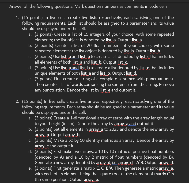 Solved PLEASE PROVIDE ANSWERS BASED ON PYTHON CODE, USE | Chegg.com