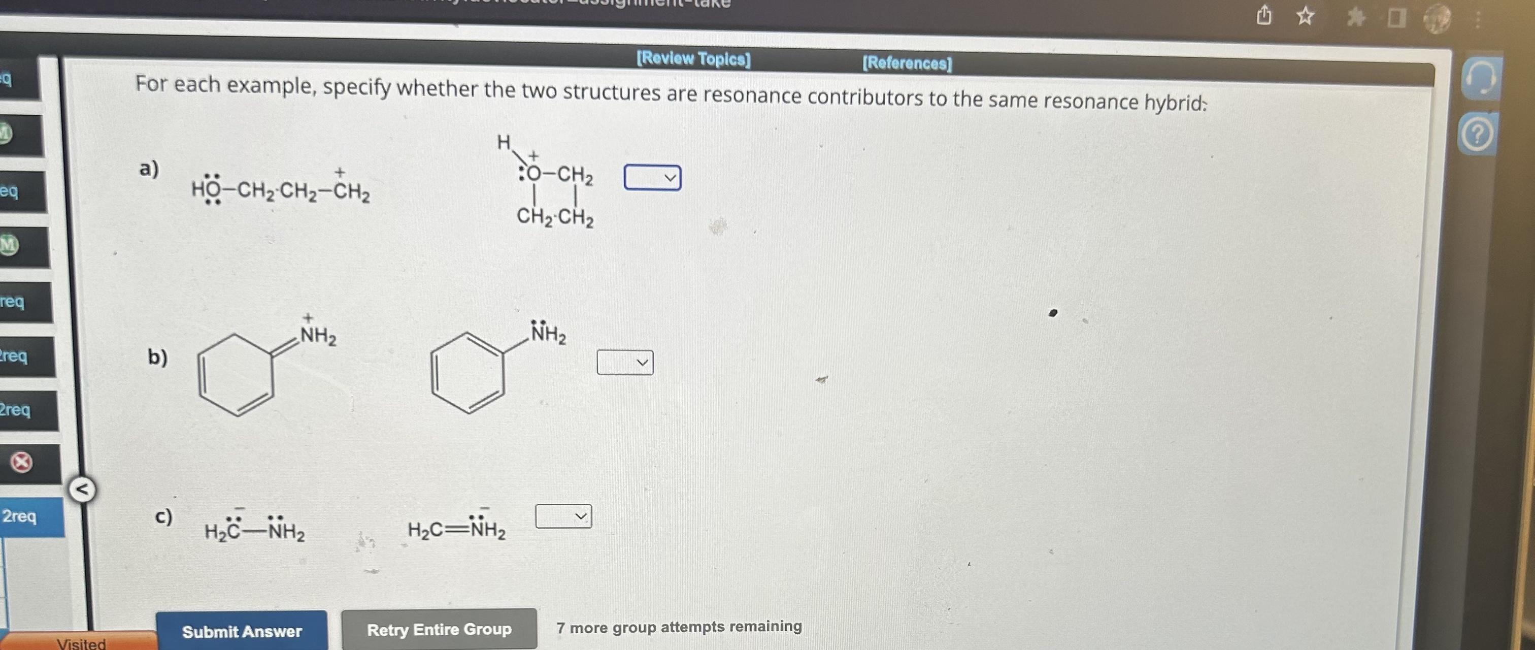 Solved For each example, specify whether the two structures | Chegg.com