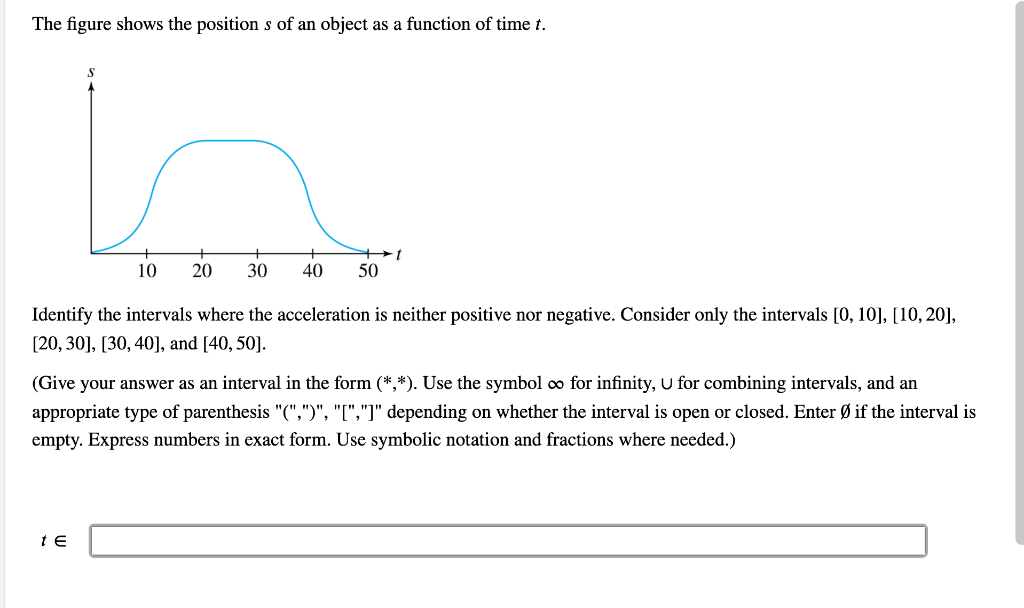 Solved The figure shows the position s of an object as a | Chegg.com