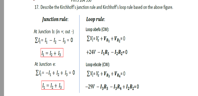 KIRCHHOFF'S RULES Kirchhoff's first rule—the junction | Chegg.com