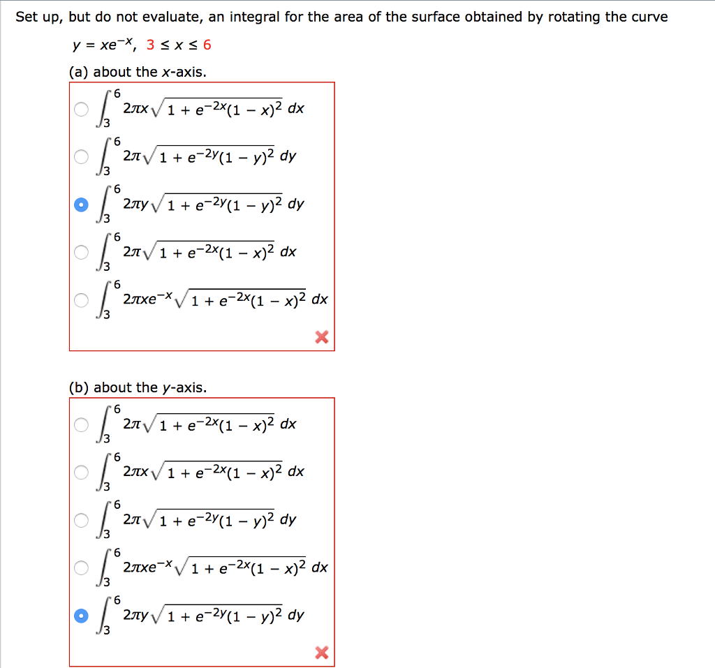 Solved Set up, but do not evaluate, an integral for the area | Chegg.com