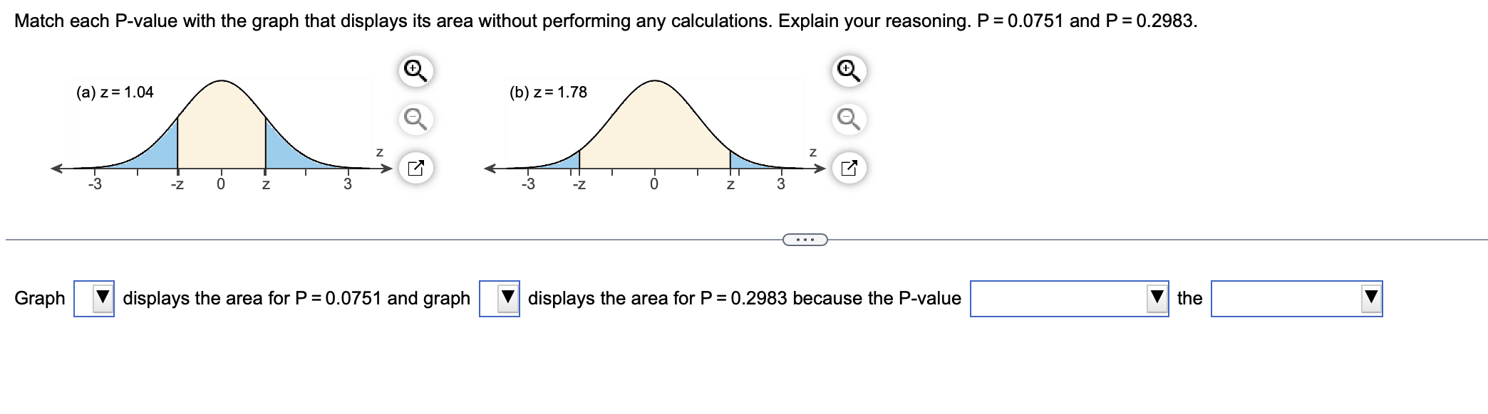 Solved Match each P-value with the graph that displays its | Chegg.com