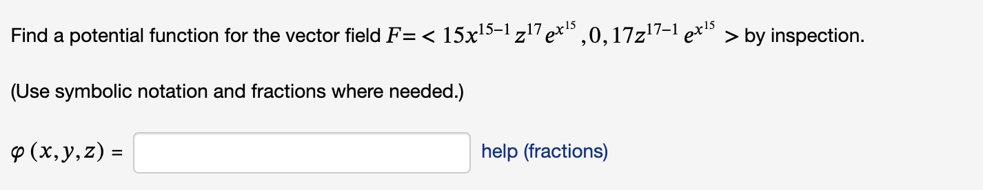 Solved Find a potential function for the vector field | Chegg.com