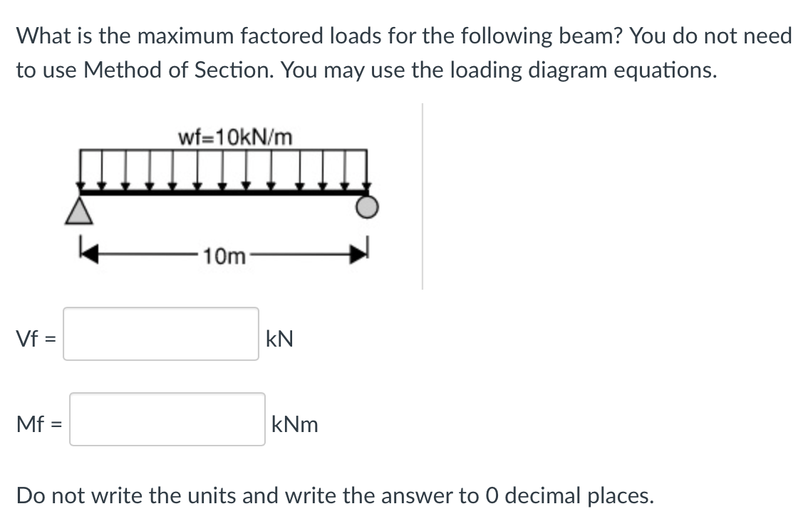 Solved What is the maximum factored loads for the following | Chegg.com
