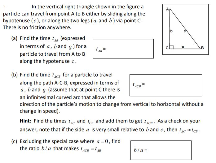 Solved In the vertical right triangle shown in the figure a | Chegg.com