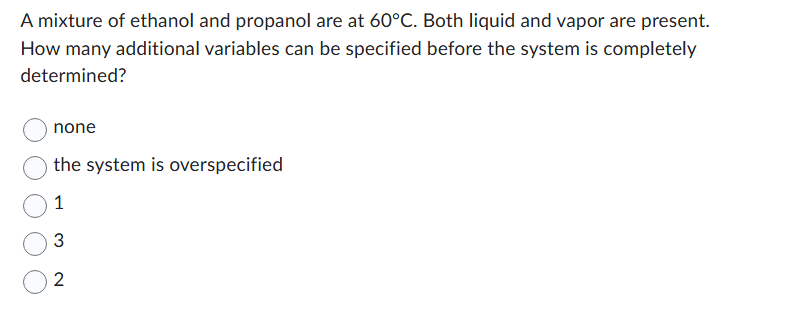 Solved A mixture of ethanol and propanol are at | Chegg.com