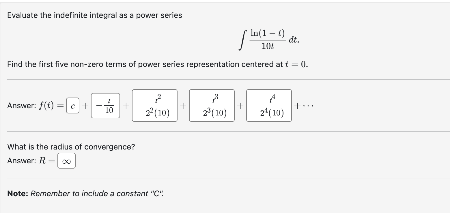 Solved Evaluate the indefinite integral as a power | Chegg.com