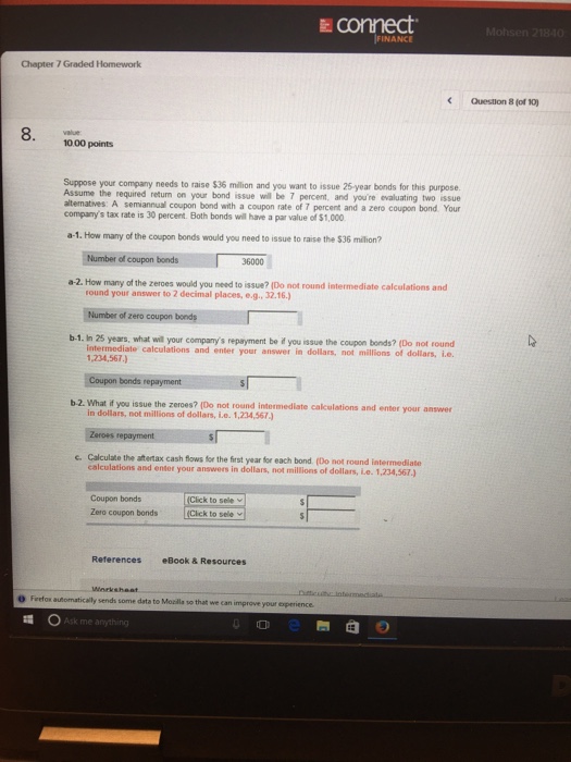 Solved Connect Chapter 7 Graded Homework Question 10 100 10