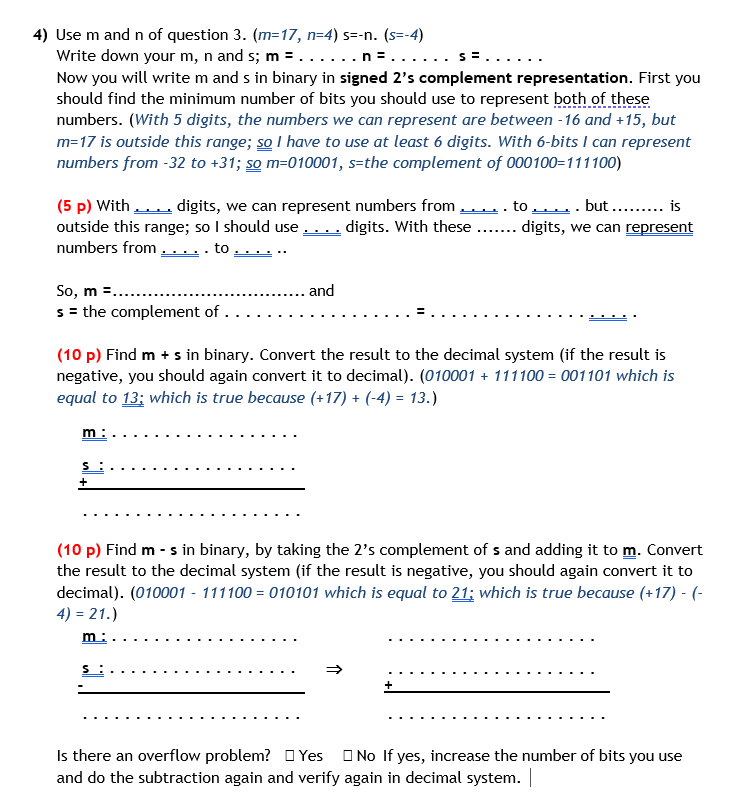 Solved 4) Use m and n of question 3.(m=17,n=4)s=−n. (s=−4) | Chegg.com