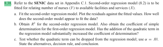 Solved Refer to the SENIC data set in Appendix C.1. | Chegg.com