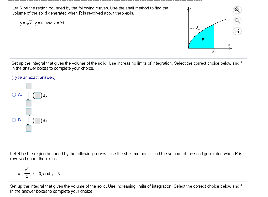 Solved Let R be the region bounded by the following curves. | Chegg.com