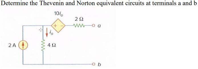 Solved Find I0 and V0.Determine the Thevenin and Norton | Chegg.com