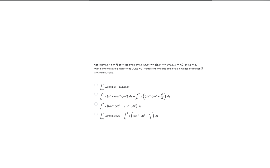 Solved Consider the region R enclosed by all of the curves | Chegg.com