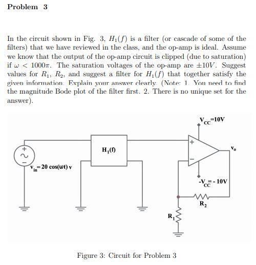 Solved Problem 3 In the circuit shown in Fig. 3. H () is a | Chegg.com