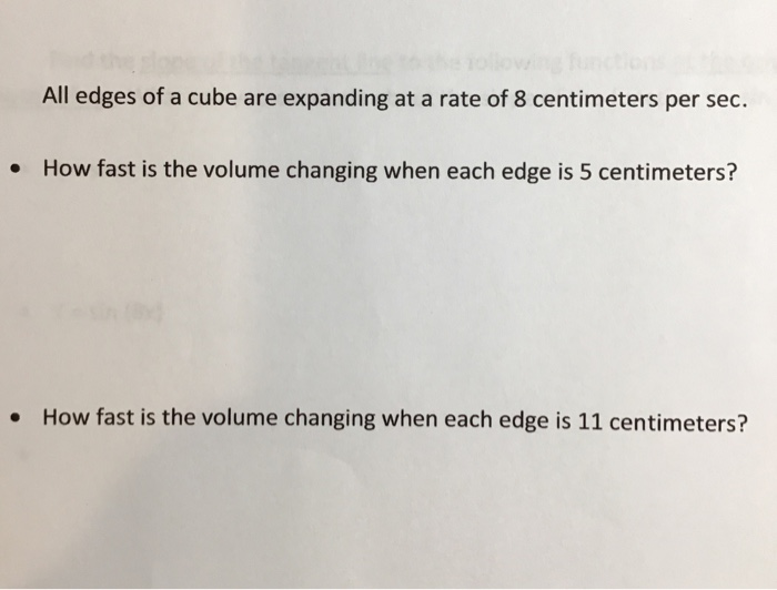 Solved All edges of a cube are expanding at a rate of 8 | Chegg.com