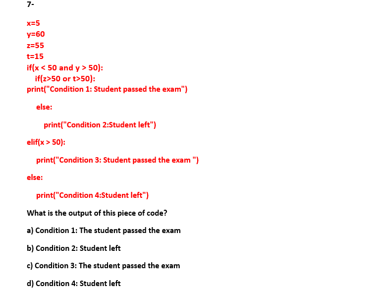 Solved 1- x=input() print(type(x)) What will the type of x | Chegg.com