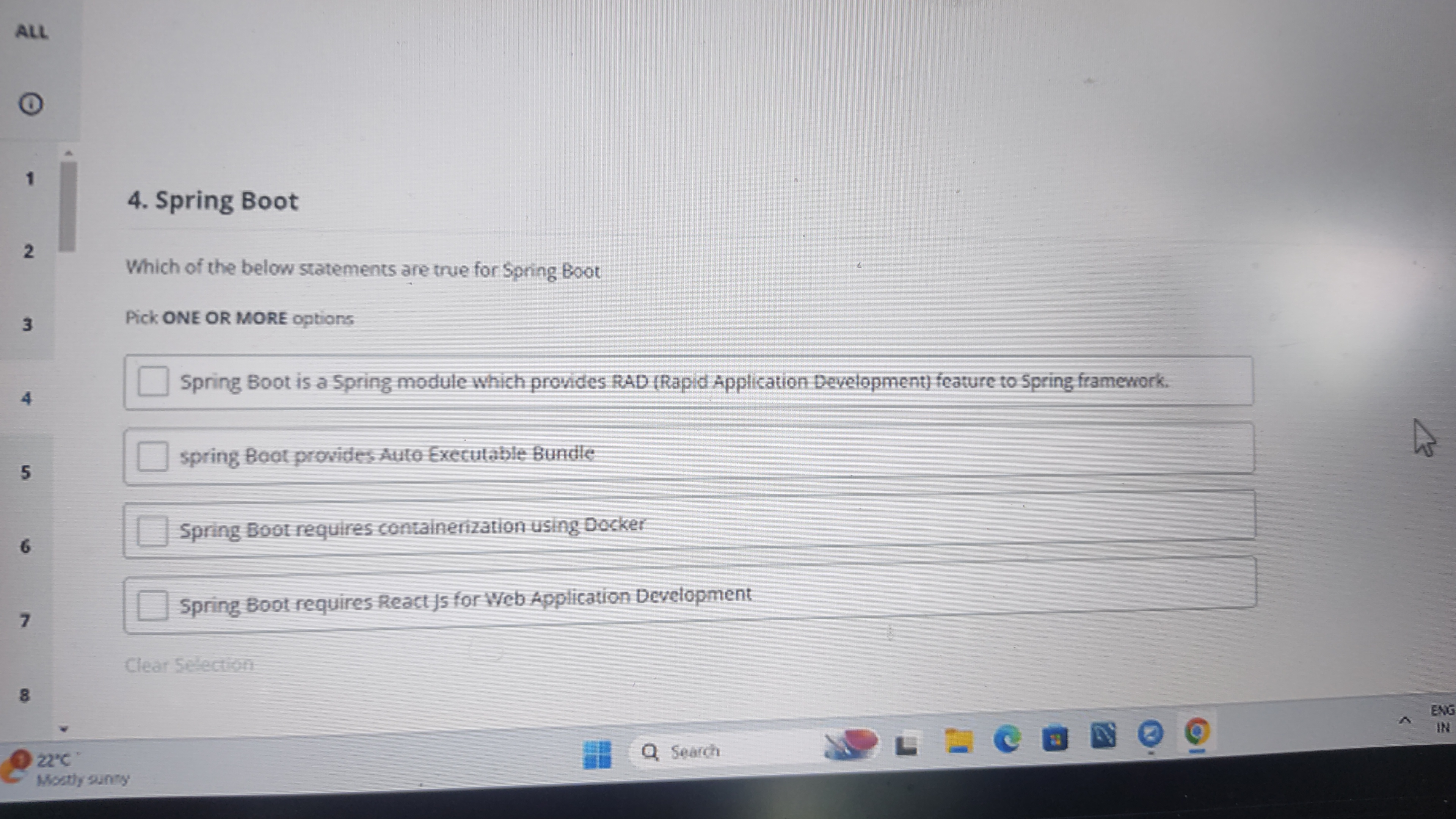 Solved Spring BootWhich of the below statements are true for | Chegg.com