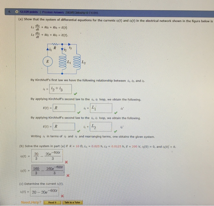 Solved Show That The System Of Differential Equations For