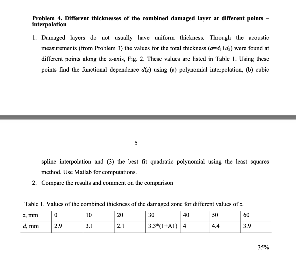 Solved Problem 4. Different thicknesses of the combined | Chegg.com