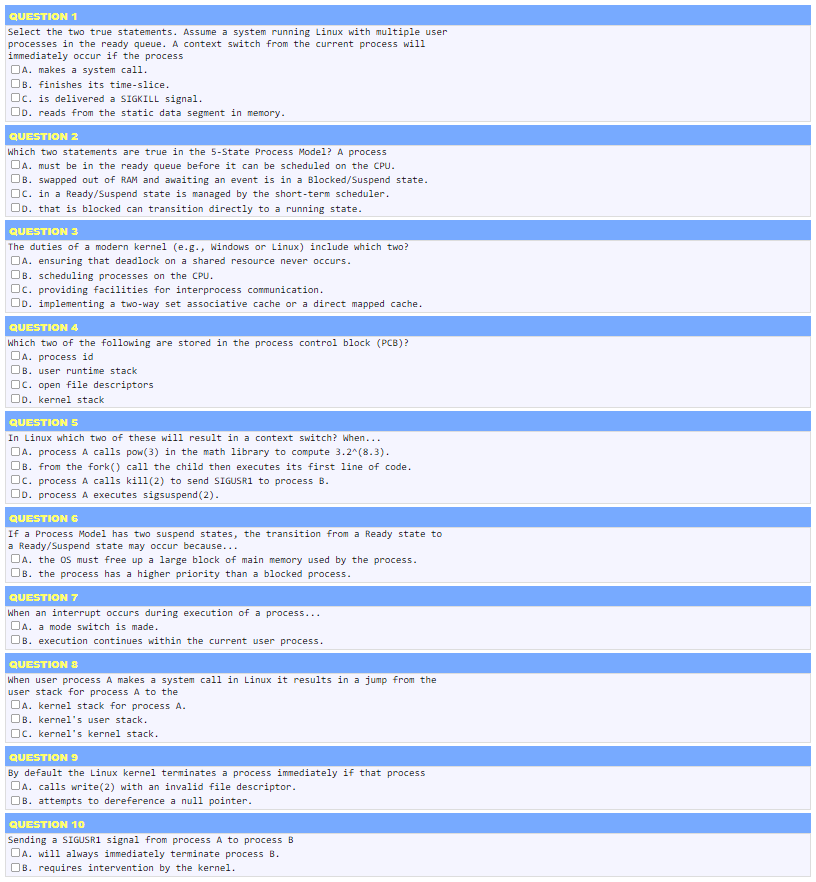 Solved Topic is Operating Systems. Please answer all | Chegg.com