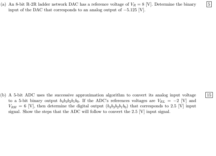 Solved (a) An 8-bit R-2R ladder network DAC has a reference | Chegg.com