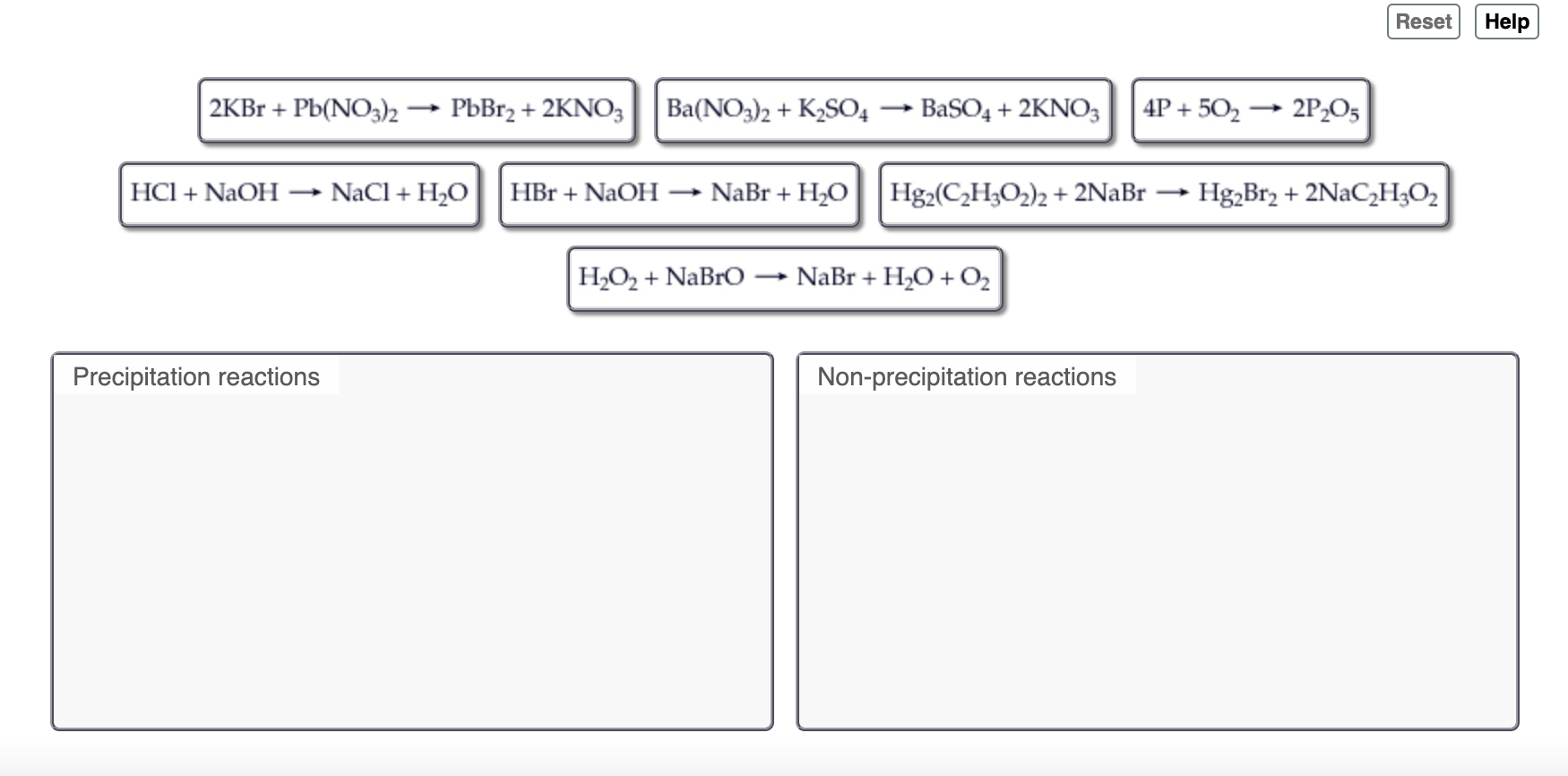 Solved Reset Help 2KBr + Pb(NO3)2 → PbBr2 + 2KNO3 Ba(NO3)2 + | Chegg.com