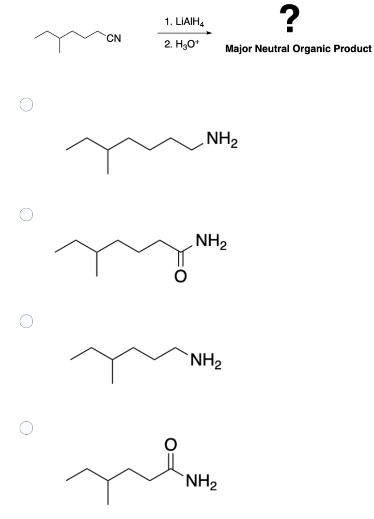 Solved What is the major neutral organic product for the | Chegg.com