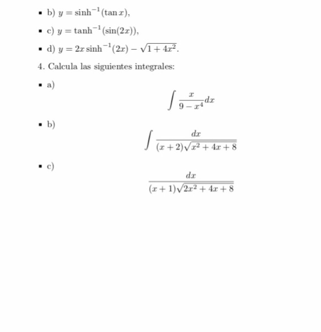 Solved 2. Resuelve las siguientes integrales: a) cosh Va dx | Chegg.com
