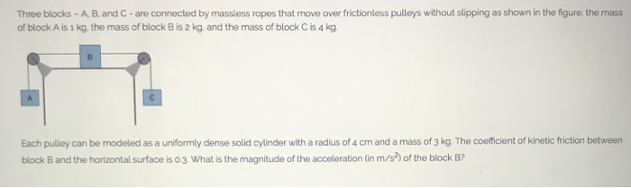 Solved Two blocks, A and B, are attached to one another by a | Chegg.com