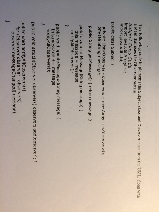 Solved The following code implements the Subject class and | Chegg.com