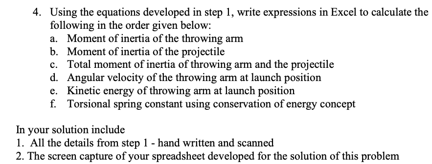 Solved Required Torsional Spring Constant ** HW ** Using | Chegg.com