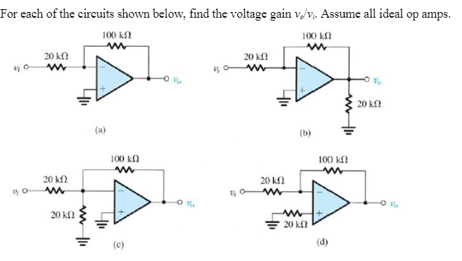 Solved For each of the circuits shown below, find the | Chegg.com