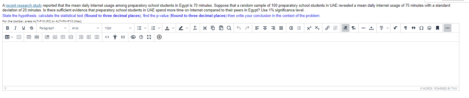 Solved viation of 20 minutes. Is there sufficient evidence | Chegg.com