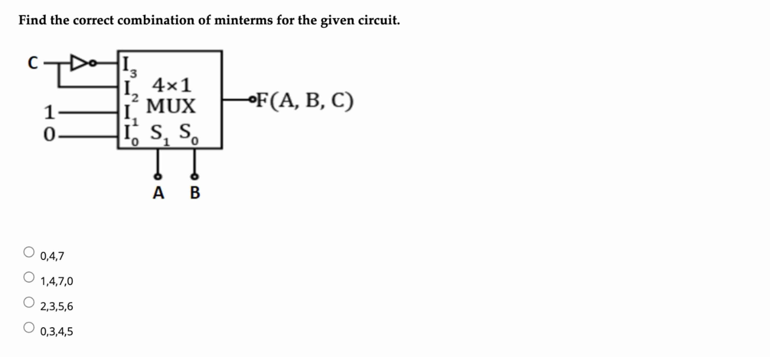 Solved Find the correct combination of ﻿minterms for the | Chegg.com