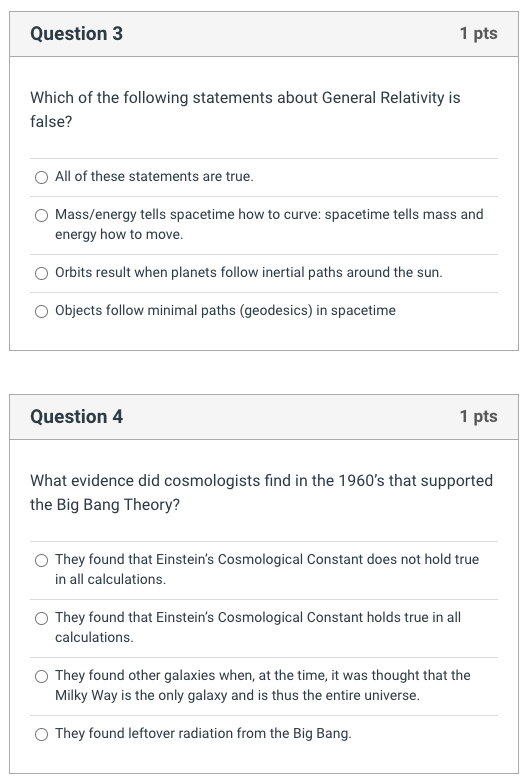 Solved Question 1 1 pts What is the equivalence principle | Chegg.com