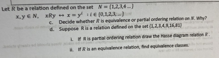 Solved Let R be a relation defined on the set N={1,2,3,4…} | Chegg.com