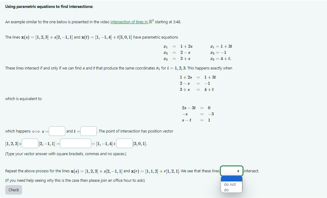 Solved Using parametric equations to find intersections: An | Chegg.com