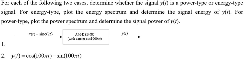 Solved For each of the following two cases, determine | Chegg.com