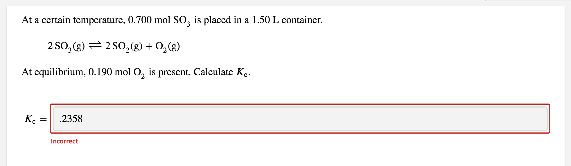 Solved At 455 K, this reaction has a Kc value of 0.0390. 2 | Chegg.com