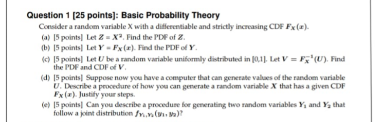 Solved Question 1 [25 points]: Basic Probability Theory | Chegg.com