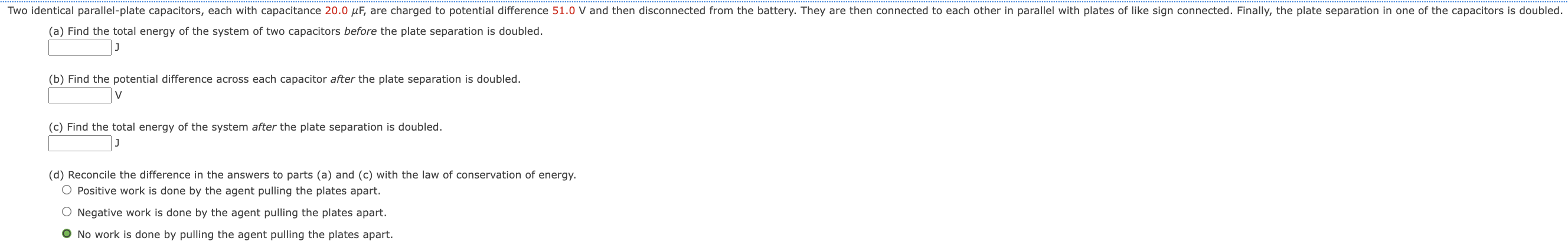 Solved (a) Find the total energy of the system of two | Chegg.com