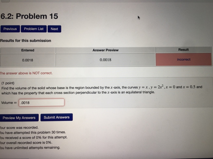 Solved 6.2: Problem 15 Previous Problem ListNext Results for | Chegg.com